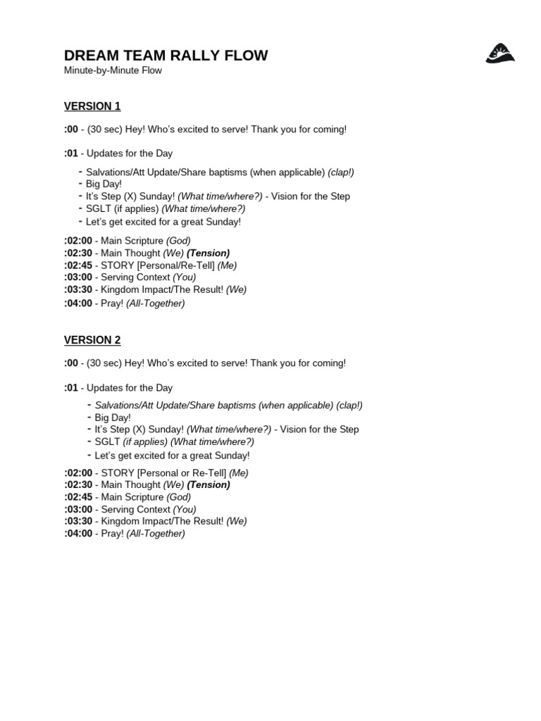 DT Rally Flow - Updated 2023 | PDF