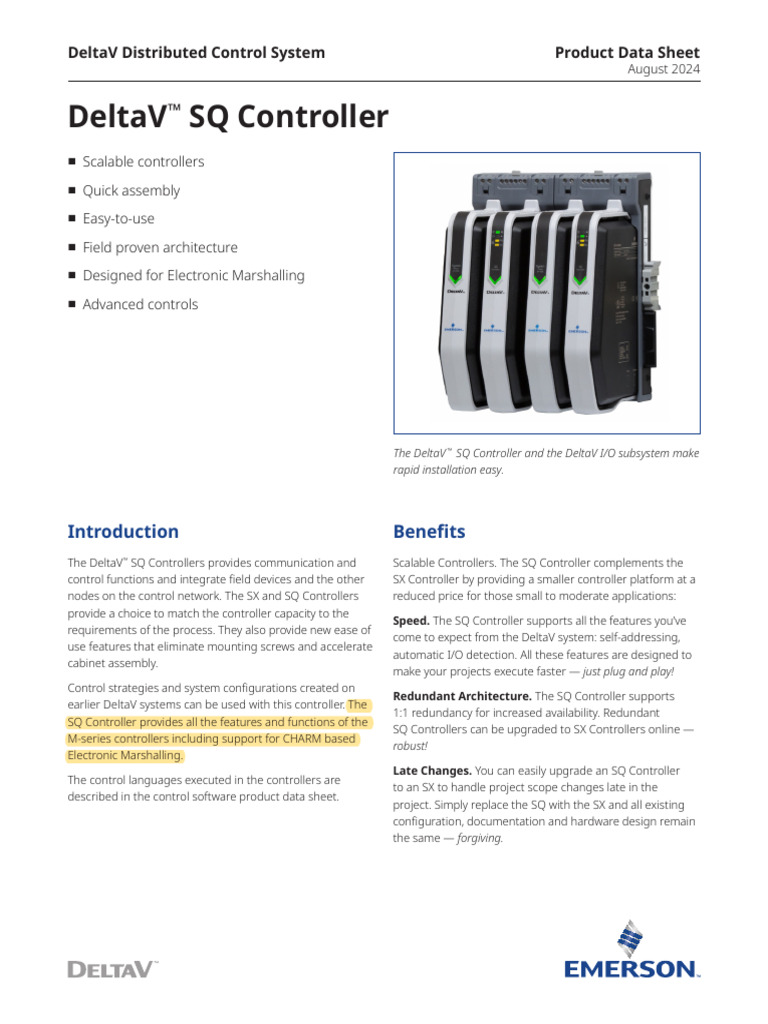 DeltaV SQ Controller Overview | PDF | Input/Output | System