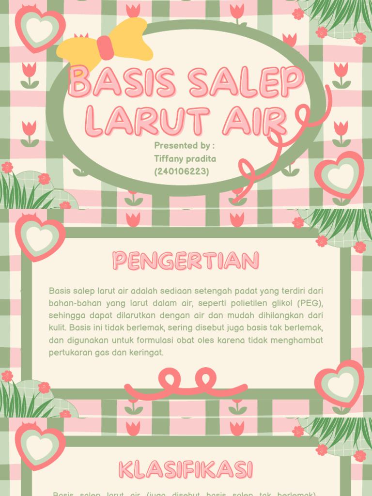 Basis Salep Larut Air: Pengertian & Keunggulan | PDF