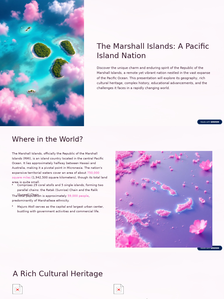 The Marshall Islands A Pacific Island Nation | PDF | Marshall Islands ...
