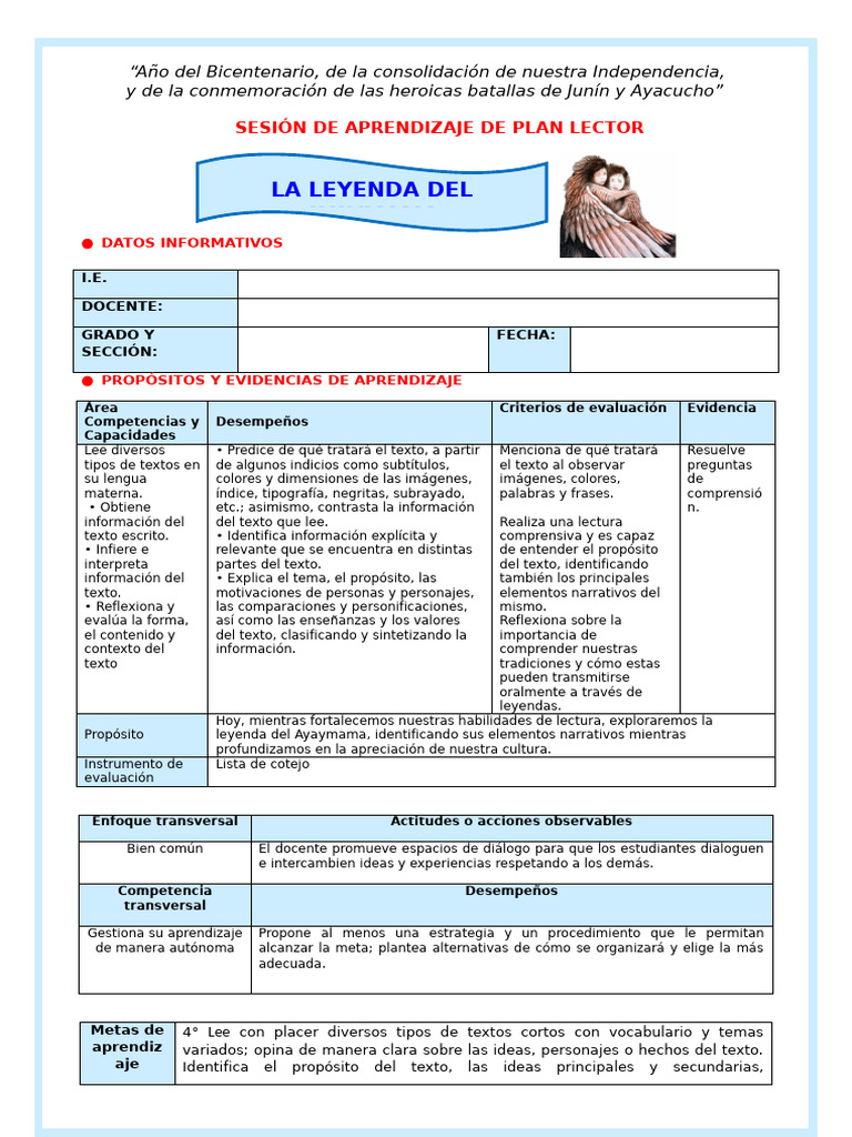 4°_SES VIER 5 PL_LA LEYENDA DEL AYAYMAMA | PDF