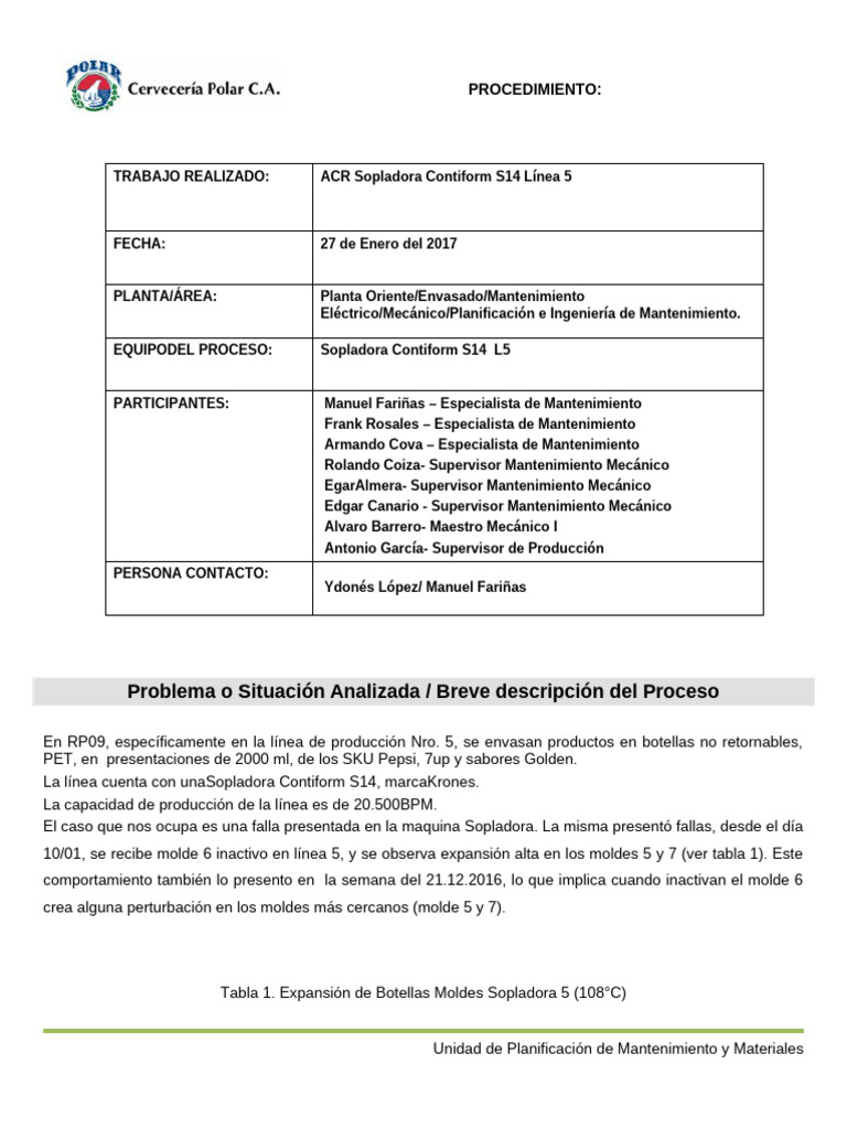 ACR Sopladora Contiform S14 | PDF