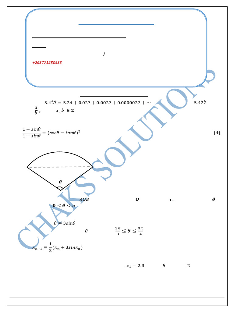 Chaks Pure Maths P2 Ex 3 Pure Mathematics | PDF | Rotation | Elementary ...