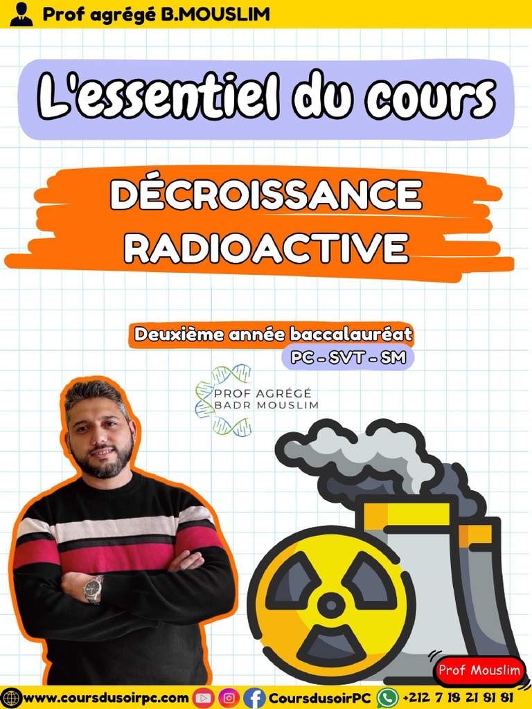 L'Essentiel Du Cours - Décroissance Radioactive - Prof Agrége Mouslim | PDF