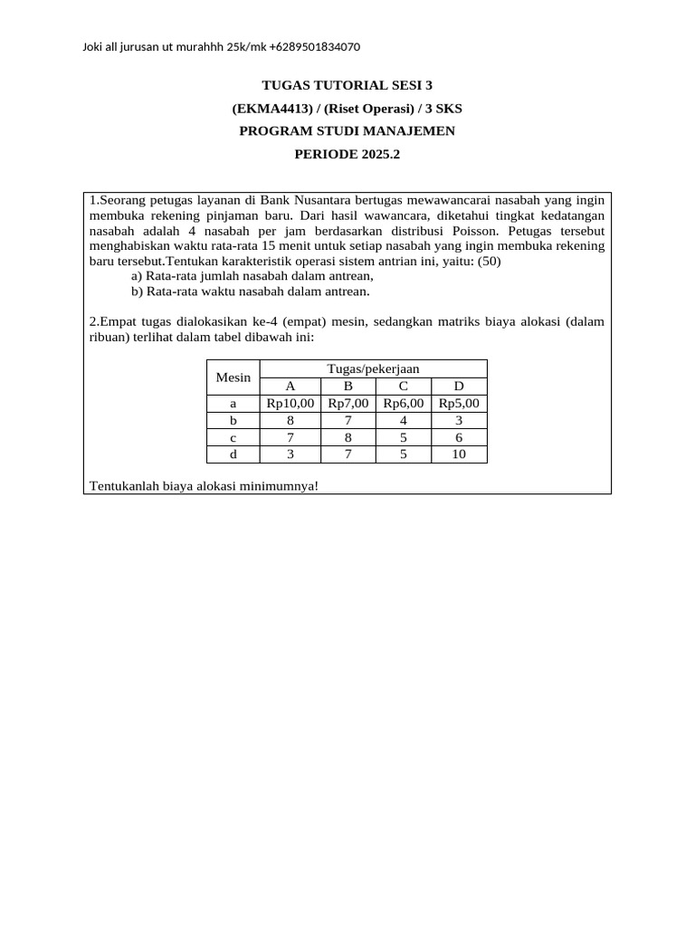 Tugas 3 Riset Operasi | PDF