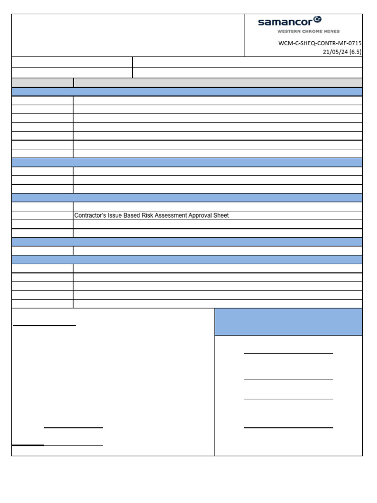 A1 Comprehensive Safety File Index WCM C SHEQ CONTR MF 0715 1 | PDF ...