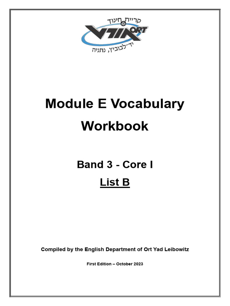 Module E Vocabulary Workbook List B | PDF | Verb | Adjective
