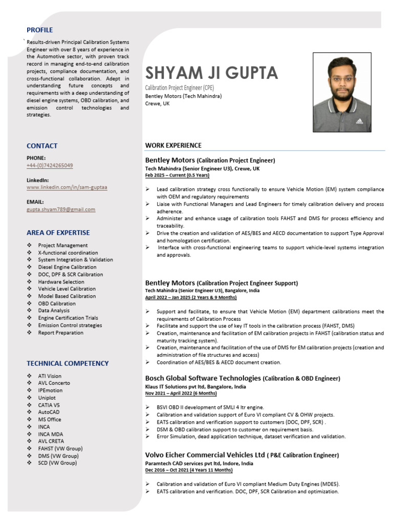 Shyam Gupta Resume | PDF | Engines