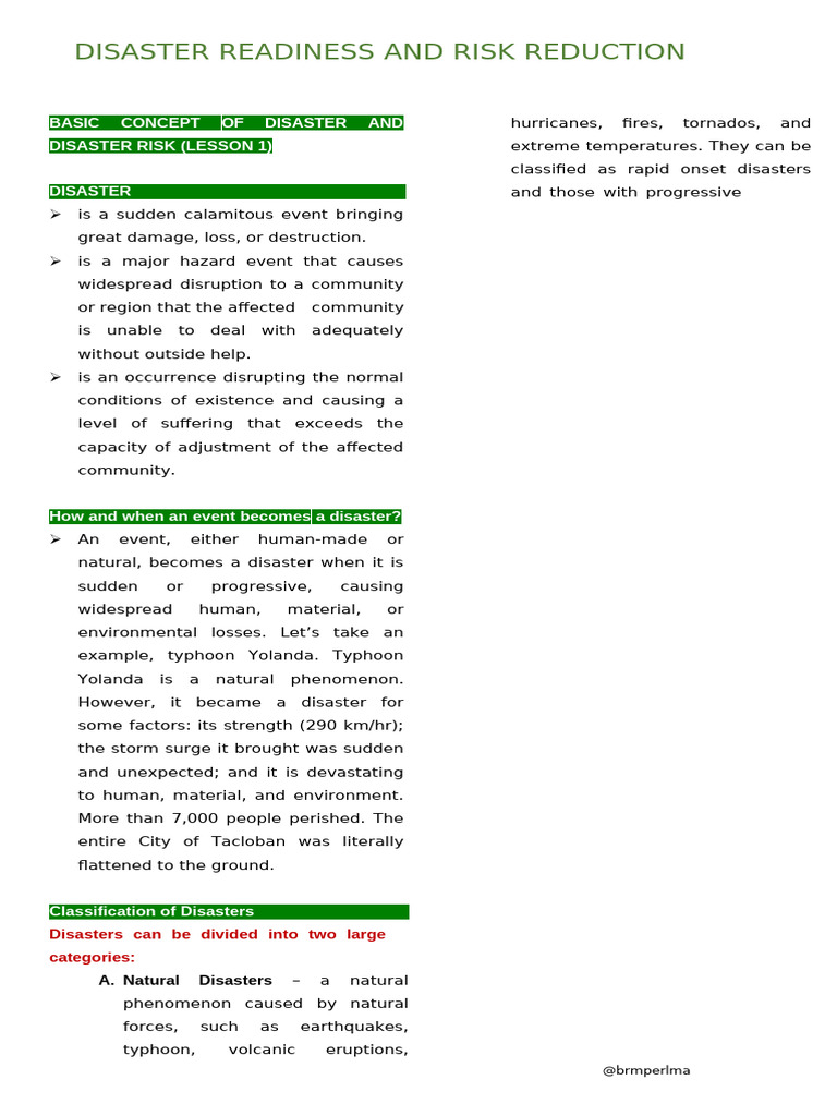 Disaster Readiness and Risk Reduction | PDF | Hazards | Natural Disasters