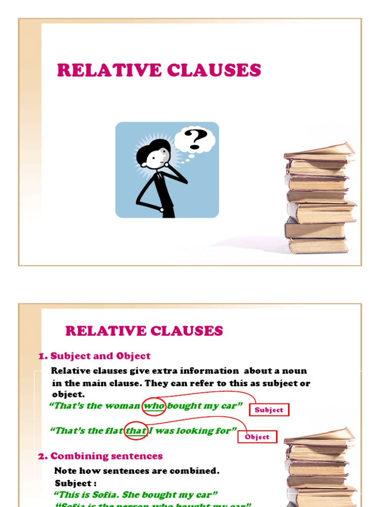 Relative Clauses | PDF | Subject (Grammar) | Clause