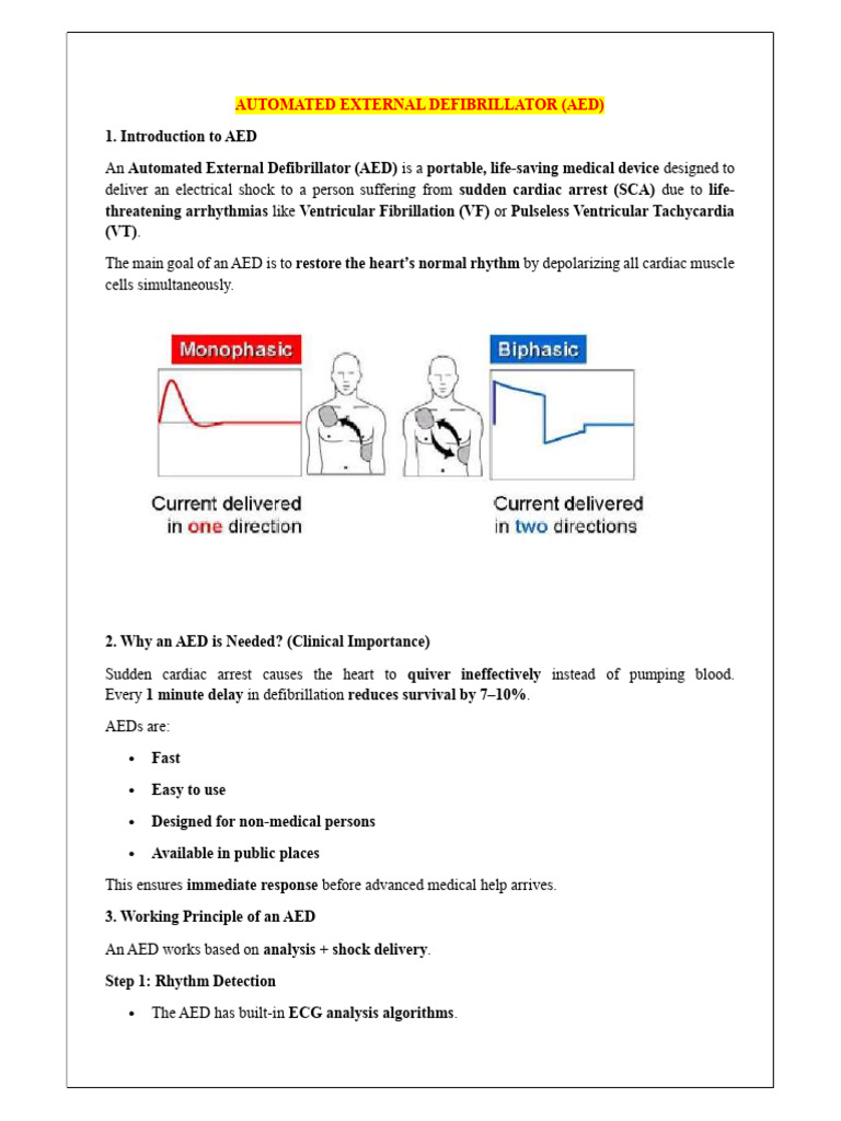 Automated External Defibrillator (Aed) | PDF | Cardiovascular System | Medical Specialties