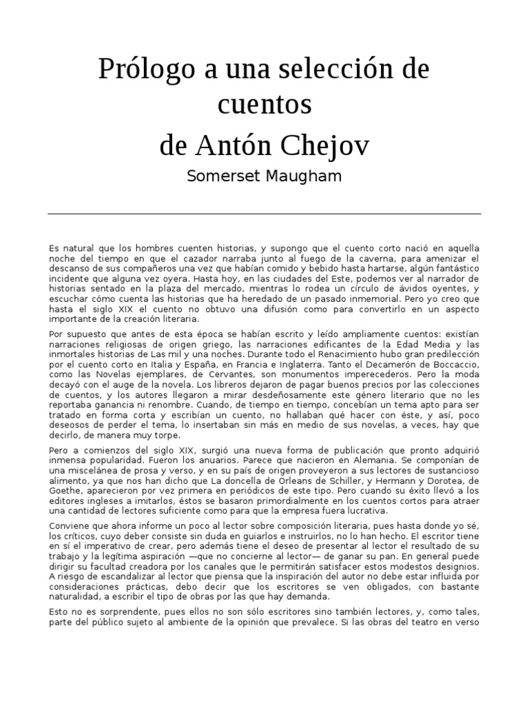 Prologo A Una Seleccion de Cuentos | PDF