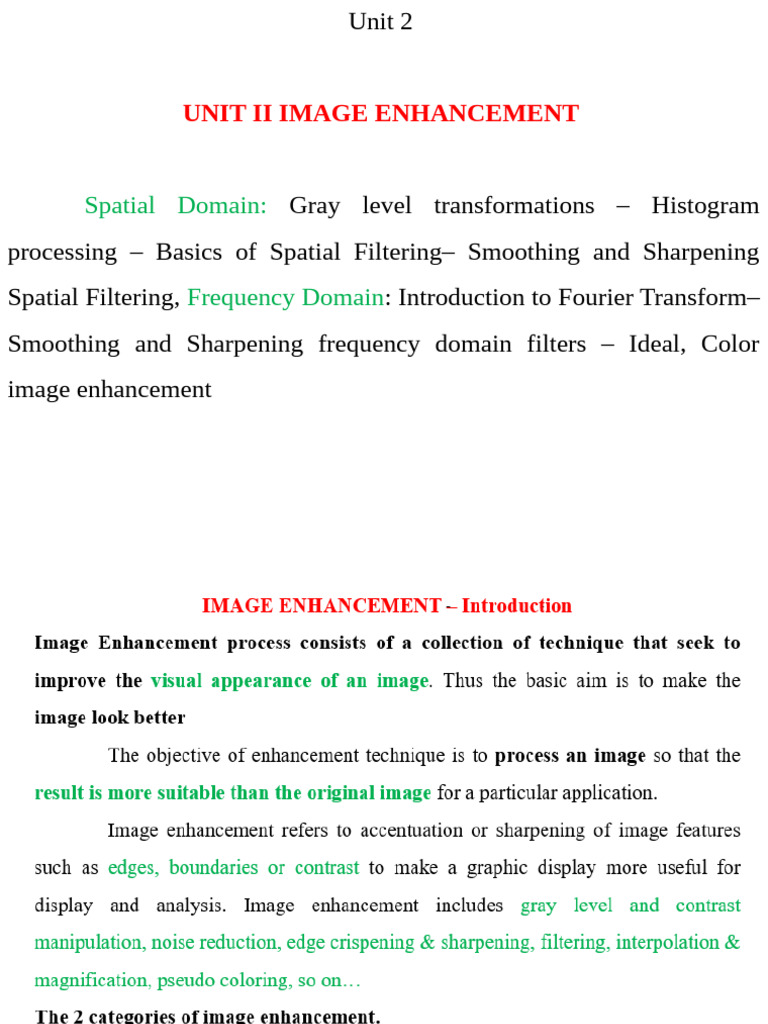 MIP PPT UNIT 2 | PDF | Filter (Signal Processing) | Digital Signal Processing