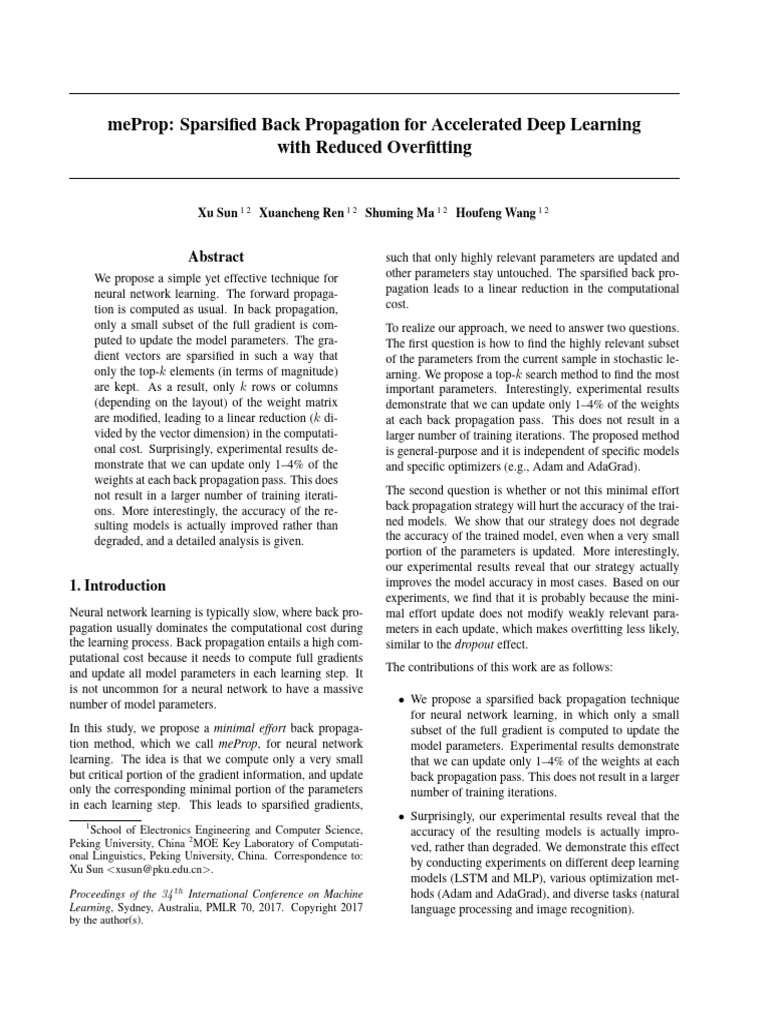 2017.ICML - Meprop Sparsified Back Propagation For Accelerated Deep ...