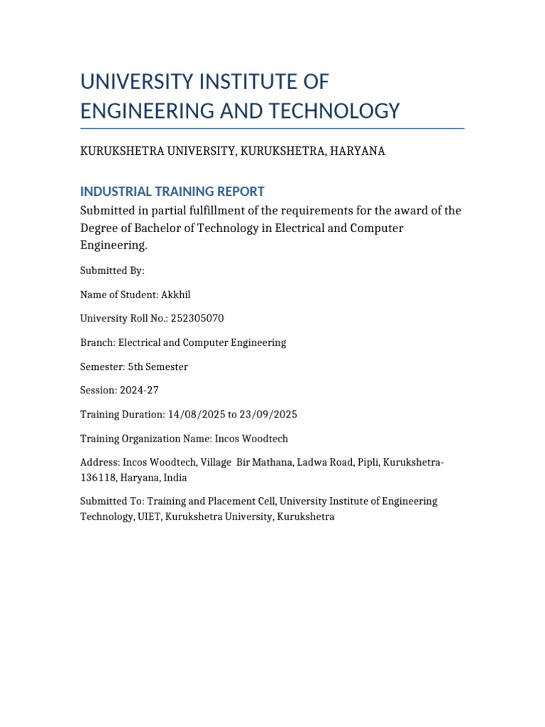 CNC Machine Training Report: UIET | PDF | Mechanical Engineering ...
