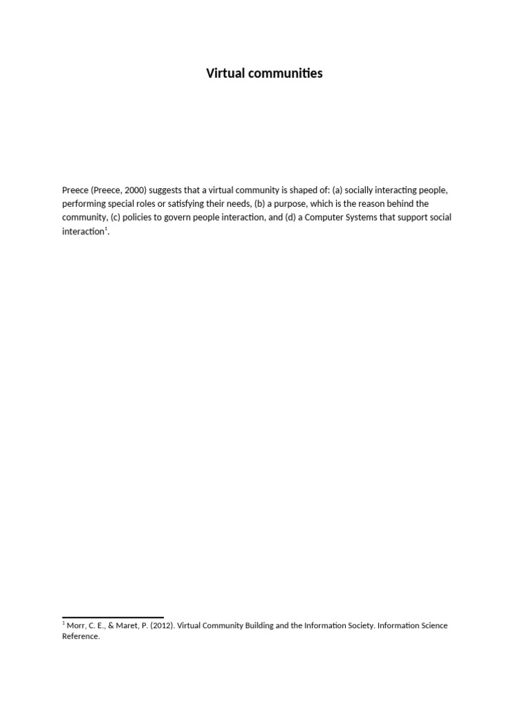 Virtual Communities | PDF