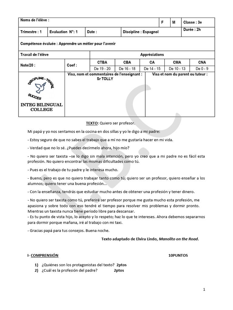 3e Espagnol | PDF | Lingüística