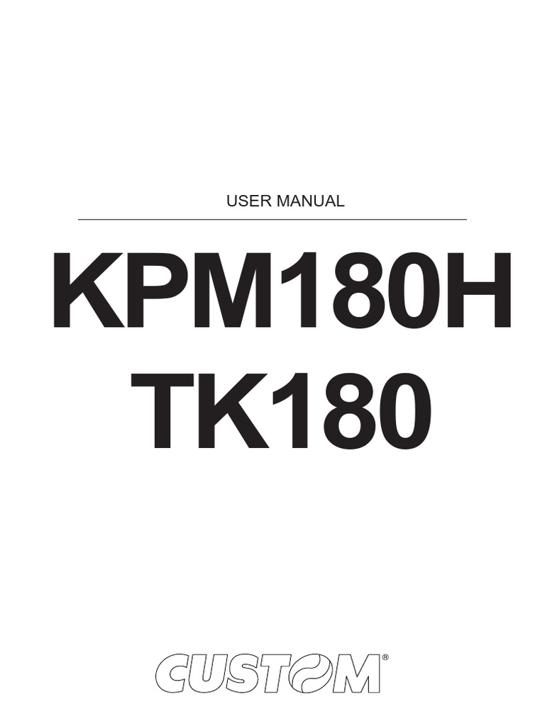 KPM180H User Manual and Safety Guide | PDF | Printer (Computing)