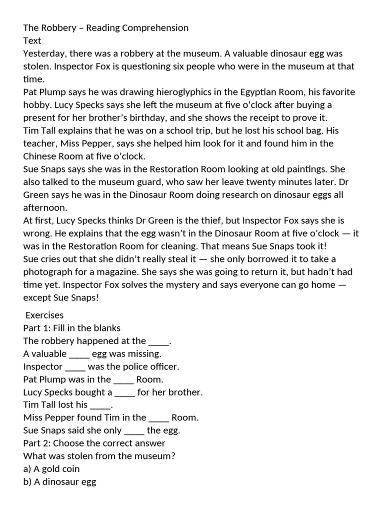 The Robbery | PDF
