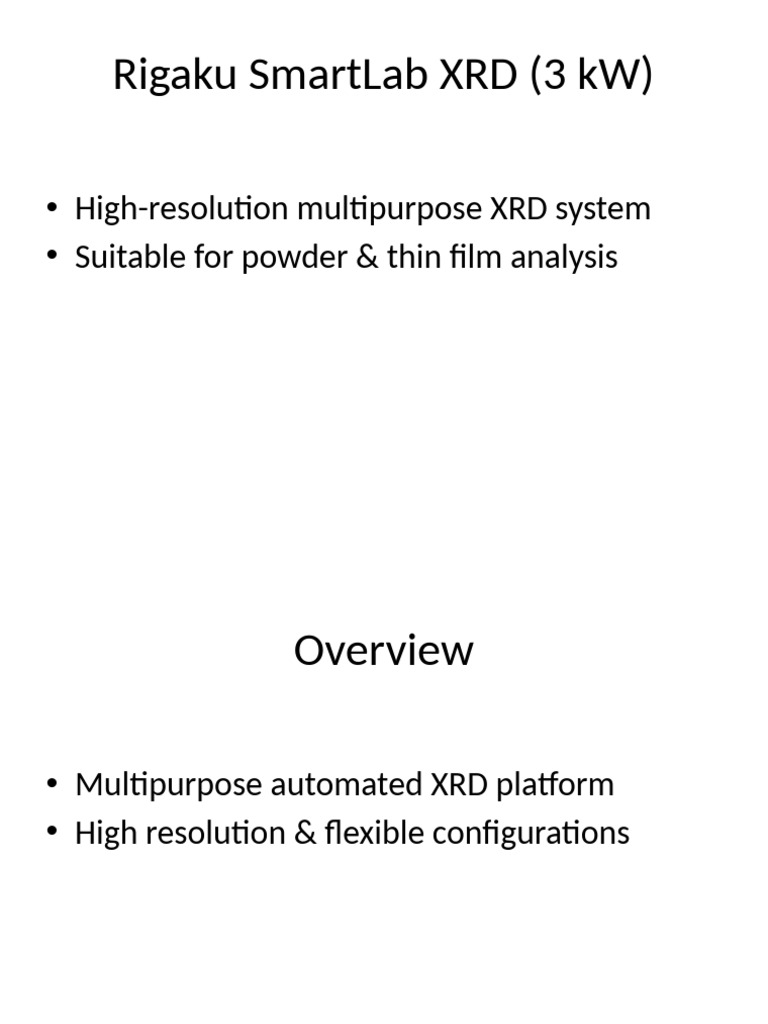 Rigaku SmartLab XRD Presentation | PDF