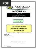 Grade 12 Life Sciences Exam Paper 1 | PDF
