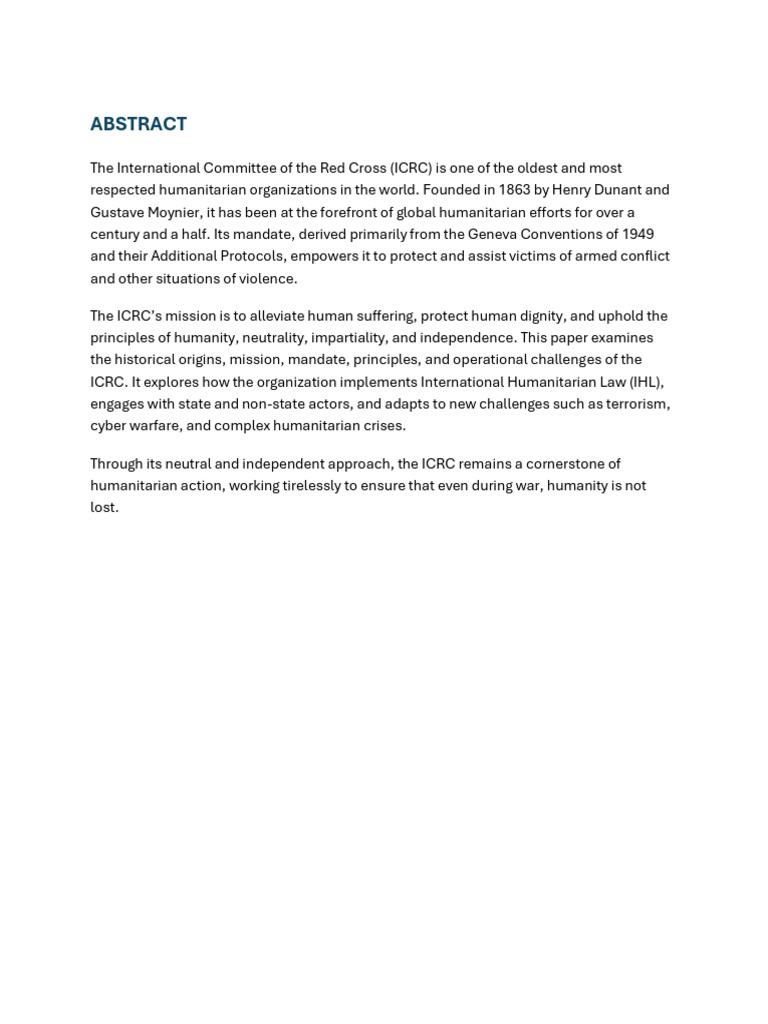 Human Rights Project | PDF | International Committee Of The Red Cross ...
