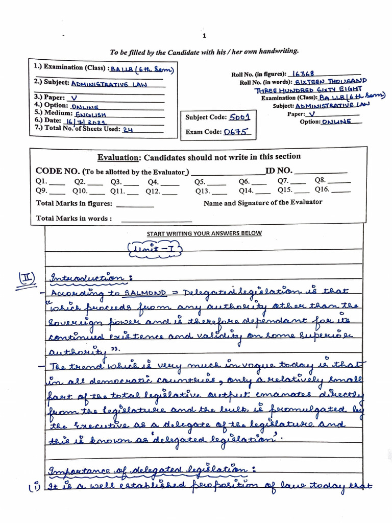 Admin Law Answersheet | PDF