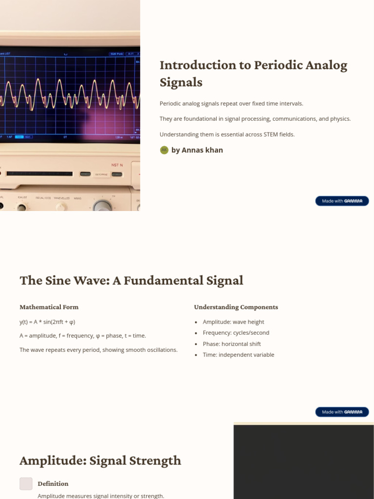 Introduction To Periodic Analog Signals | PDF | Phase (Waves) | Frequency