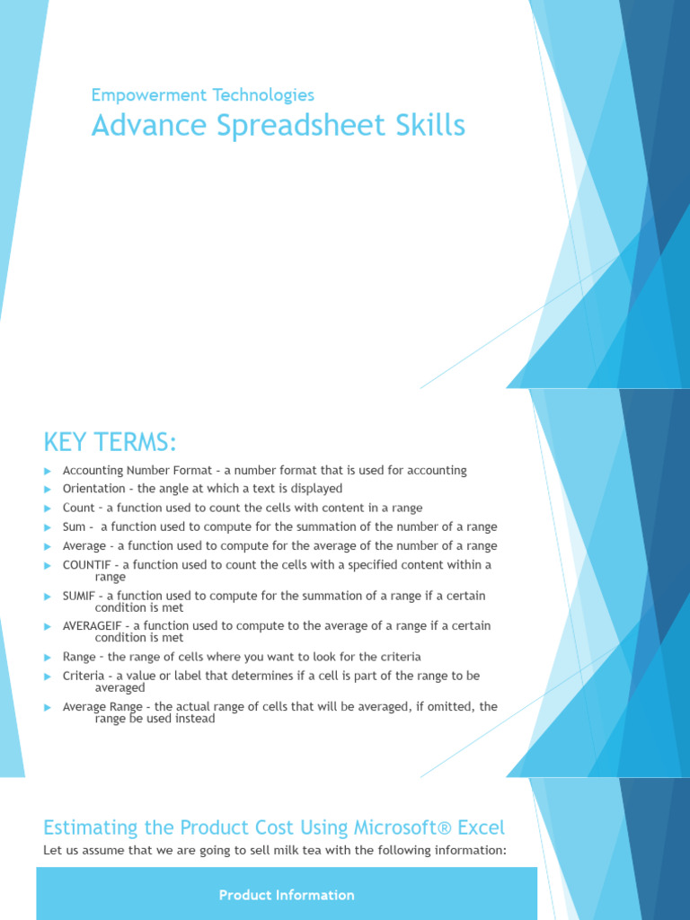 Advanced Spreadsheet Skills | PDF | Microsoft Excel | Spreadsheet