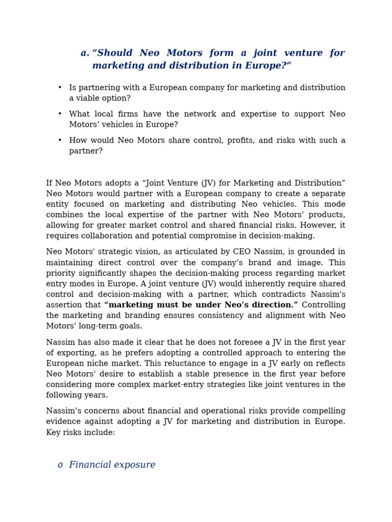 Joint Venture For Marketing and Distribution | PDF | Joint Venture | Brand