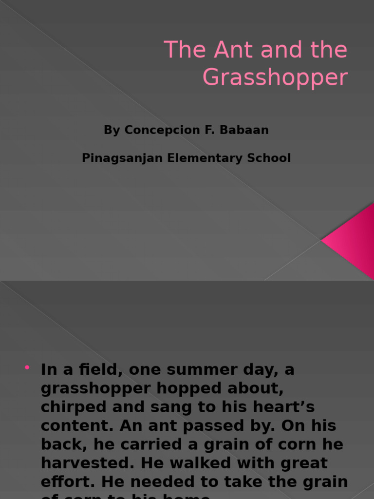 The Ant and the Grasshopper Fable | PDF
