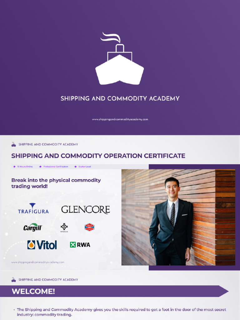 Shipping and Commodity Academy Operation Certificate Brochure 1 | PDF