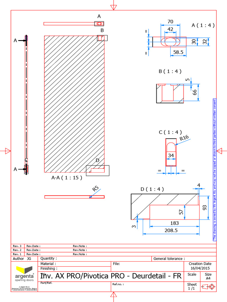 Argenta - Pivotica Pro 100 KG - Dessin Technique - 01450023 | PDF