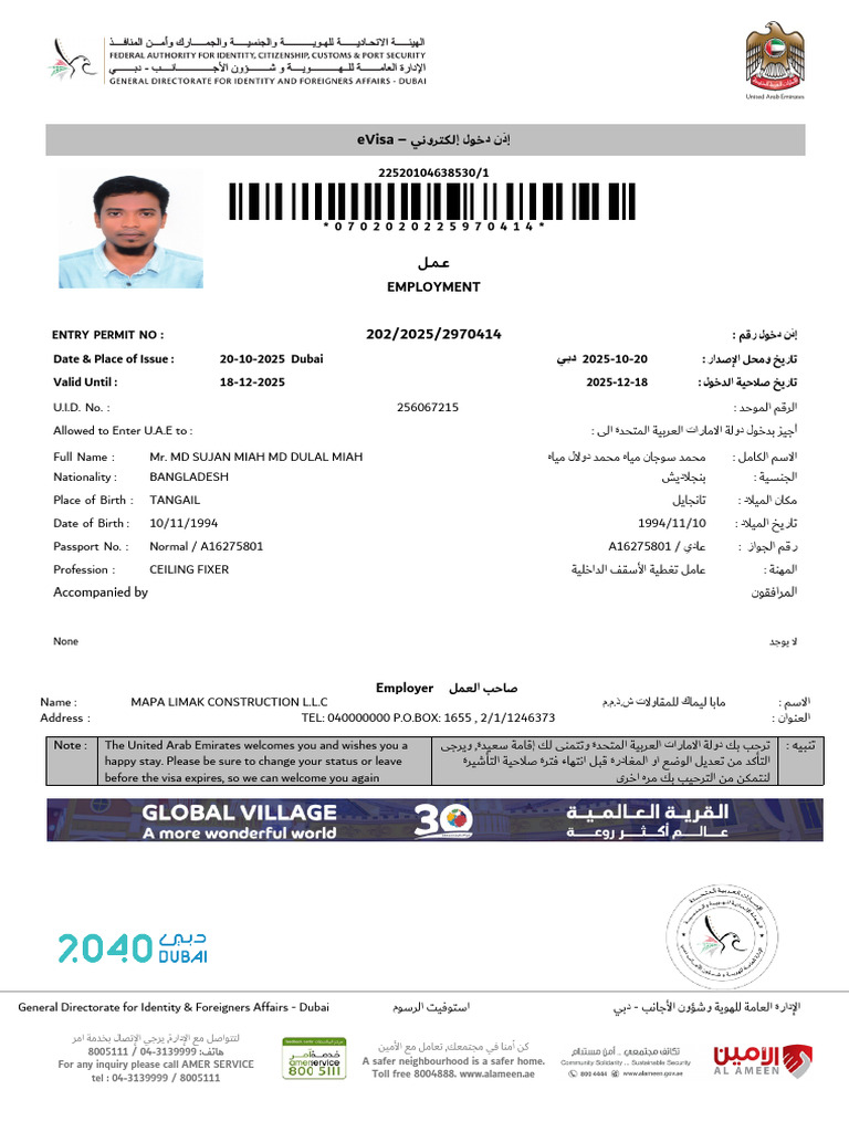 eVisa Entry Permit for UAE | PDF | Human Migration | International Law