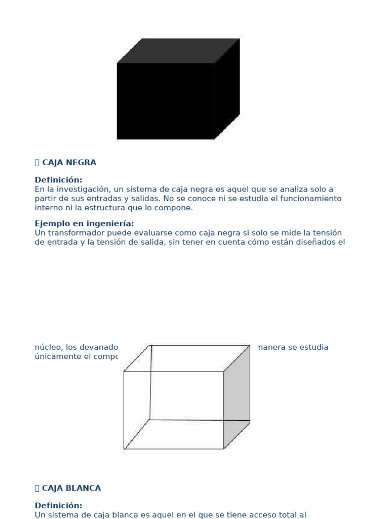 Ejemplos de Cajas( Blanca , Gris , Negra ) | PDF