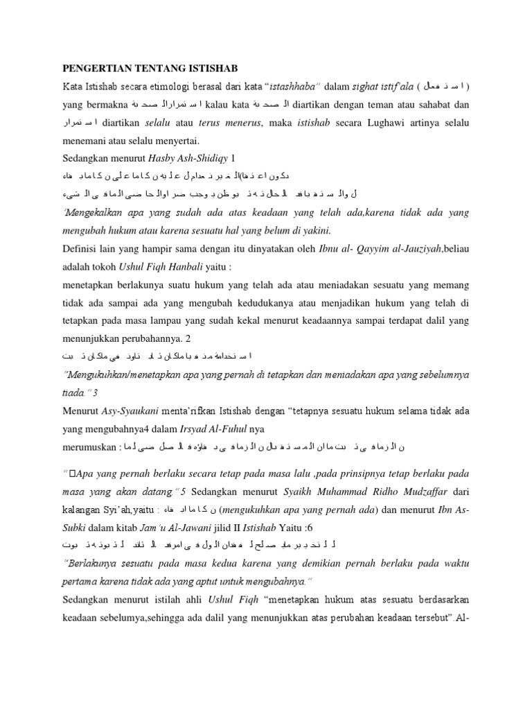Pengertian Tentang Istishab | PDF
