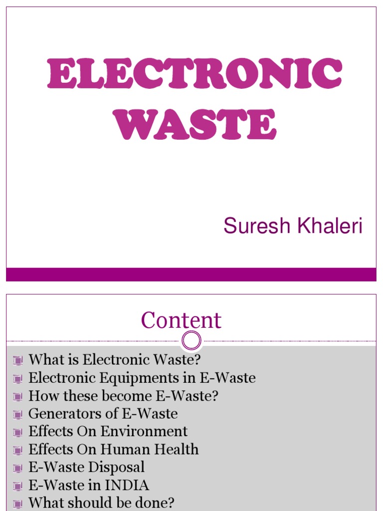 E Waste | PDF | Electronic Waste | Incineration