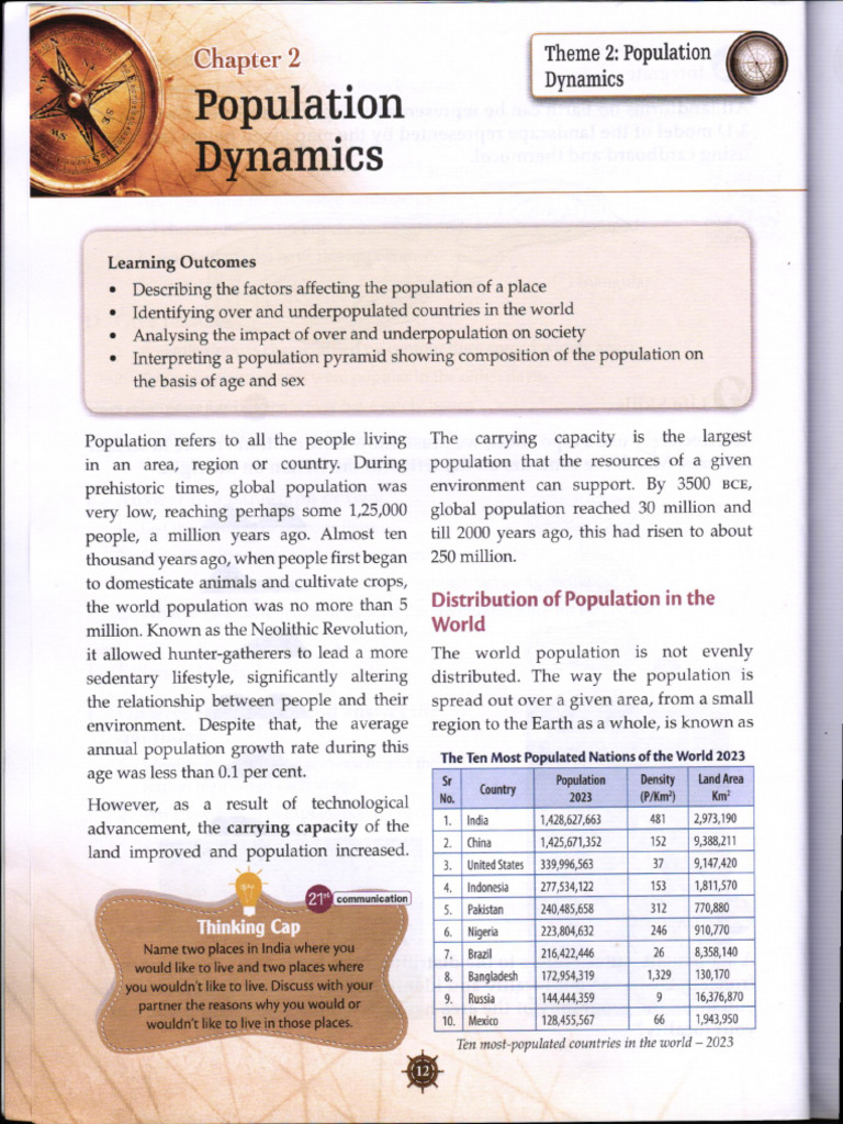 Geo Class 8 Ch2 Population Dynamics | PDF | Human Migration | Immigration