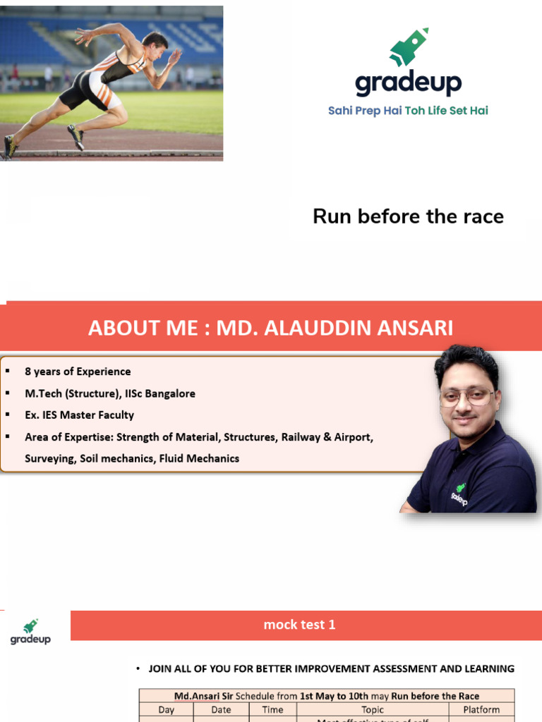 Mock Test 1: Run Before The Race | PDF | Stress (Mechanics ...
