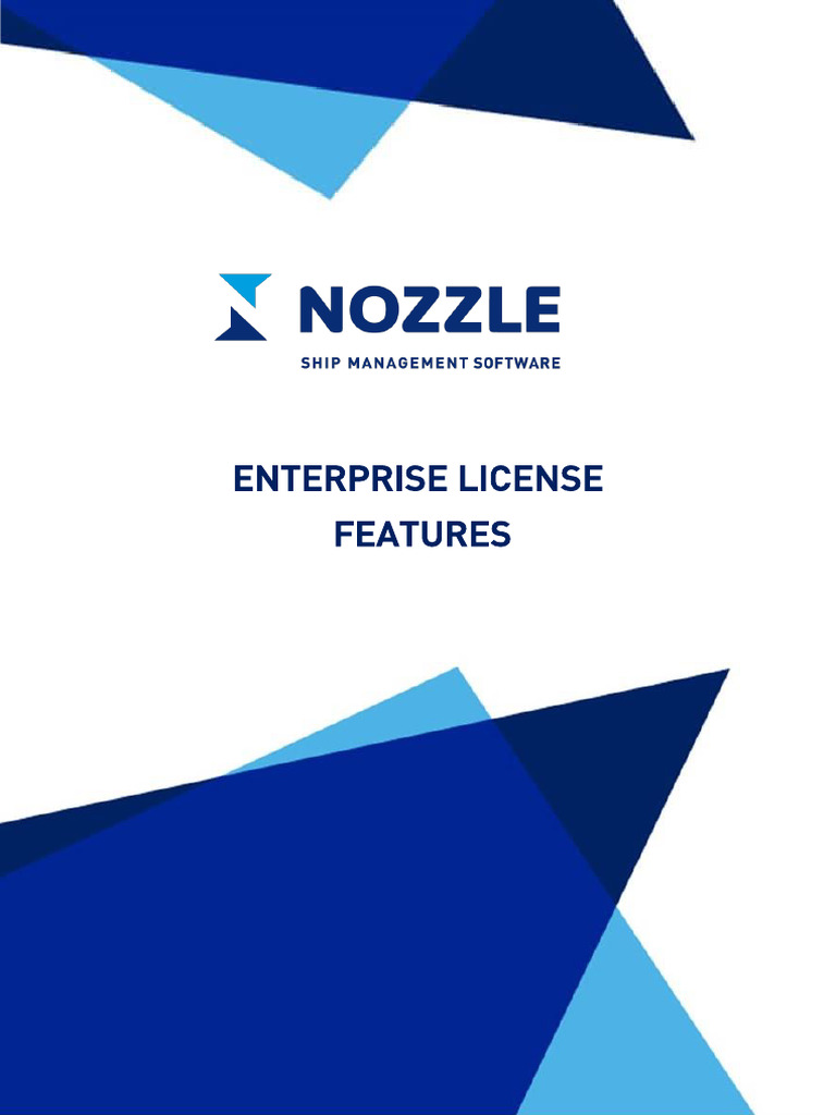 NOZZLE FEATURES LIST - ENTERPRISE LICENSE - | PDF | Software | Business