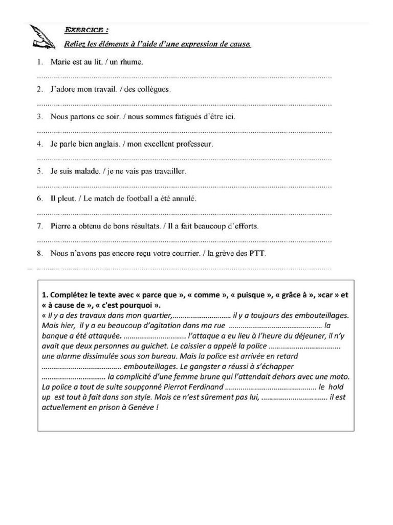 Cause Consequence Exercise | PDF