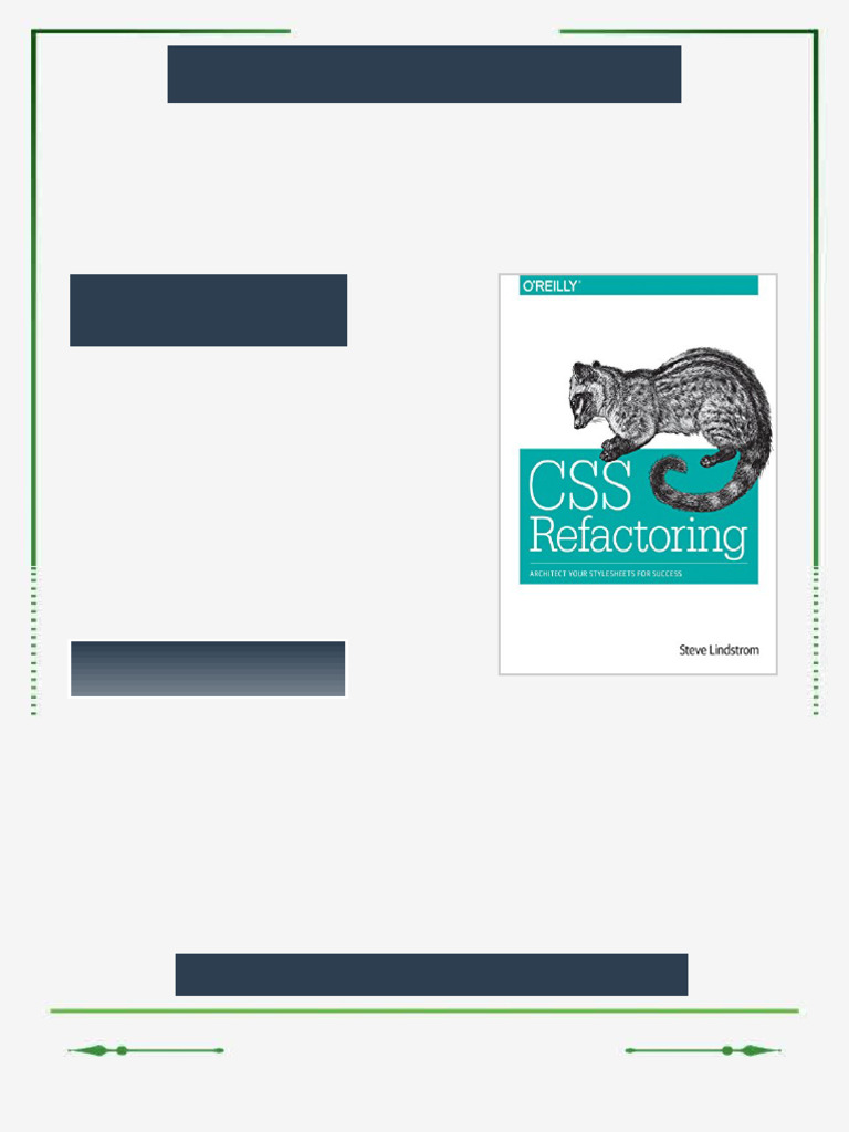 CSS Refactoring Architect Your Stylesheets for Success 1st Edition Steve Lindstrom digital ...