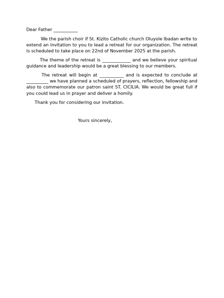 Invitation For A Retreat | PDF