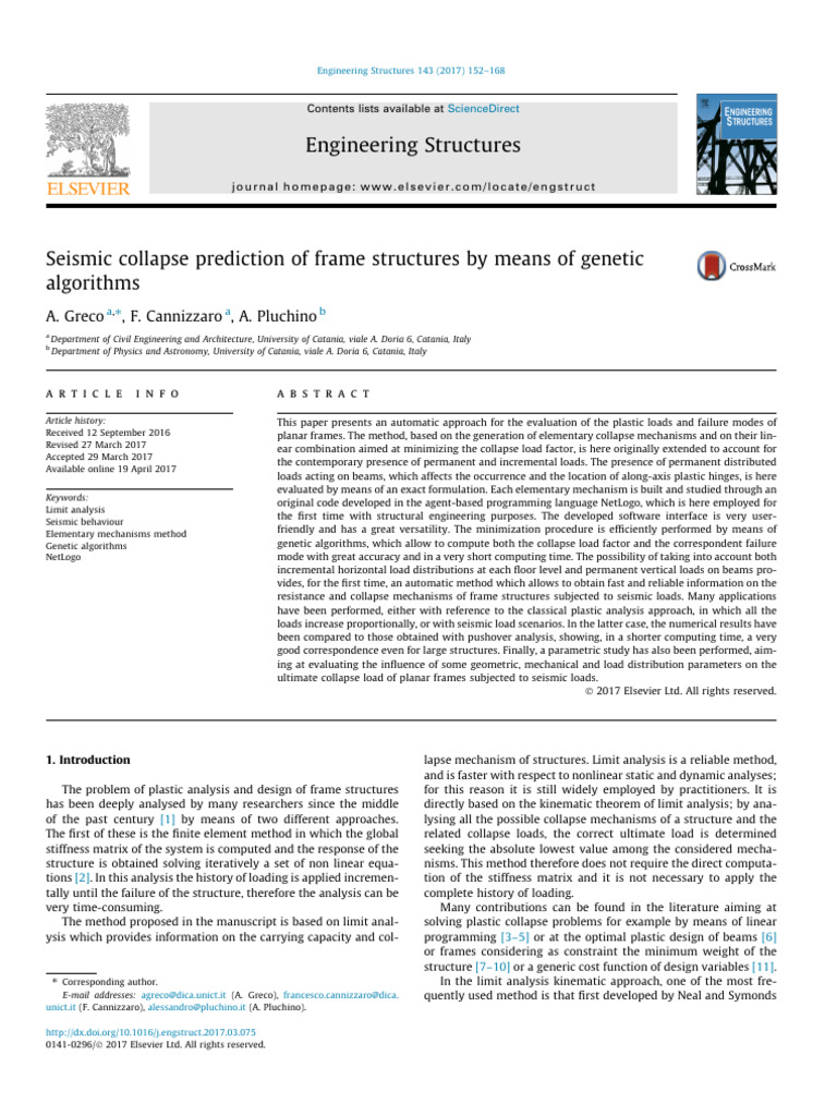ARTIGO - Seismic Collapse Prediction of Frame Structures by Means of ...