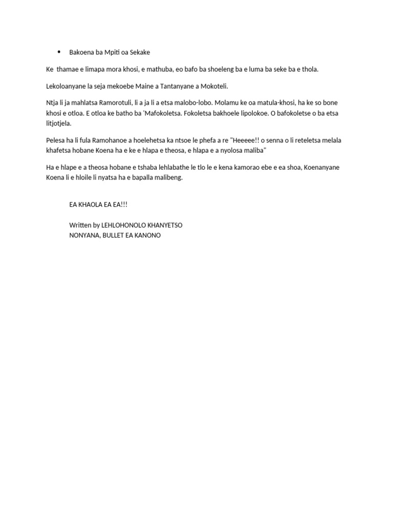 Bakoena Ba Mpit | PDF
