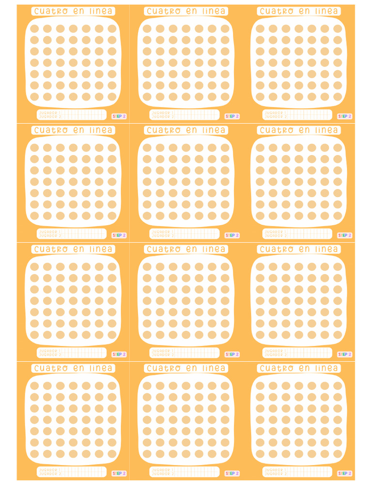 Cuatro en Linea (Juego Imprimible) | PDF