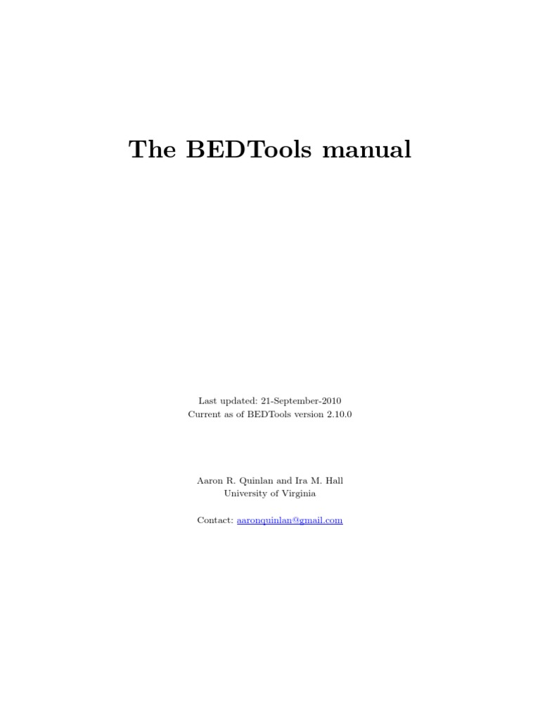 BEDTools User Manual.v4 | PDF | Sequence Alignment | Bioinformatics