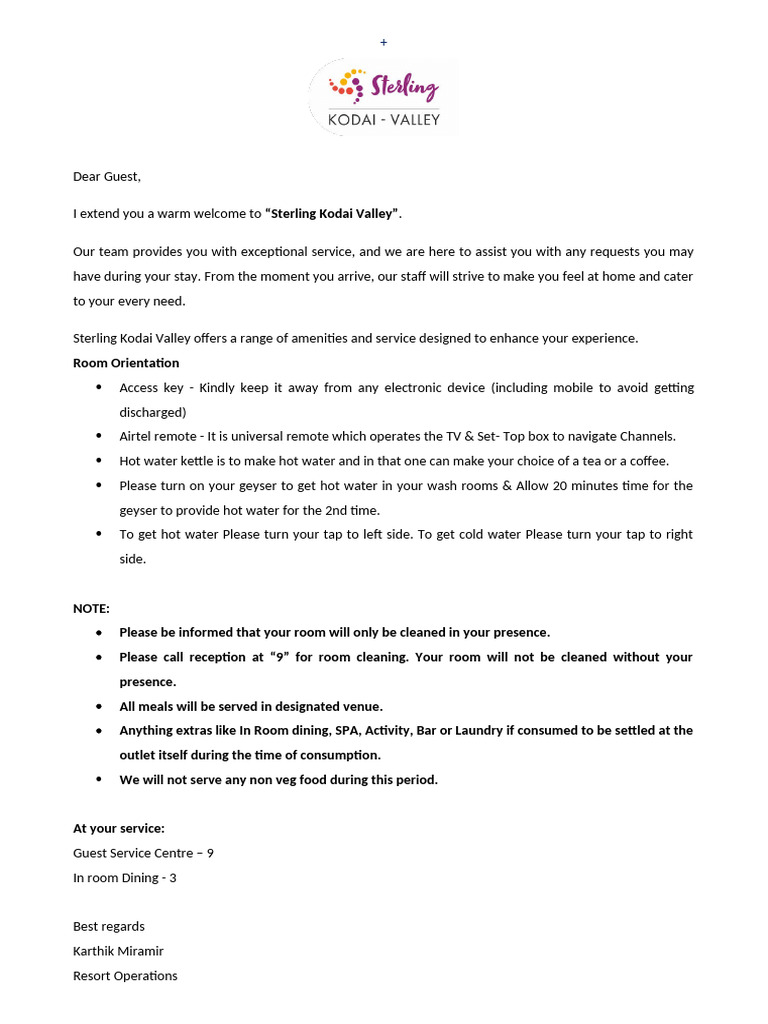 Group Welcome Letter | PDF