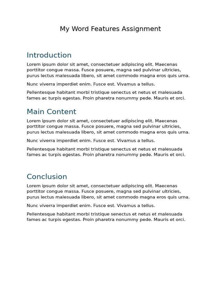 My Word Features Assignment | PDF