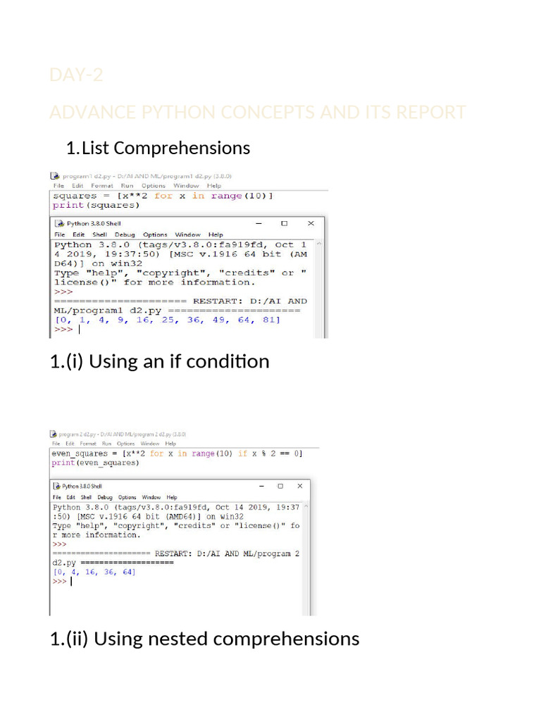 Day2 Advance Python Concepts | PDF